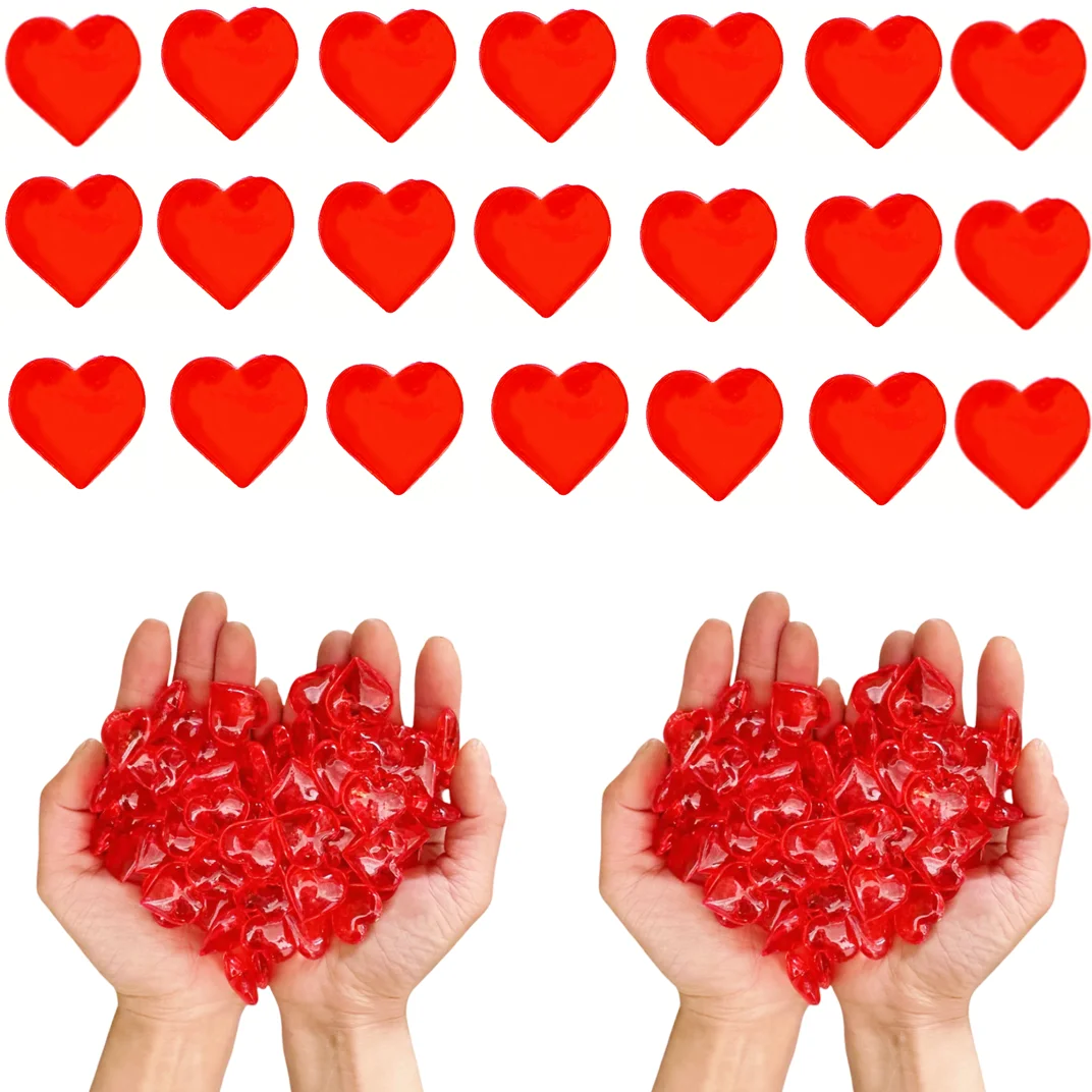 30-100 Pcs Mini Acrylic Red Heart Valentine's Day Gift Proposal ...