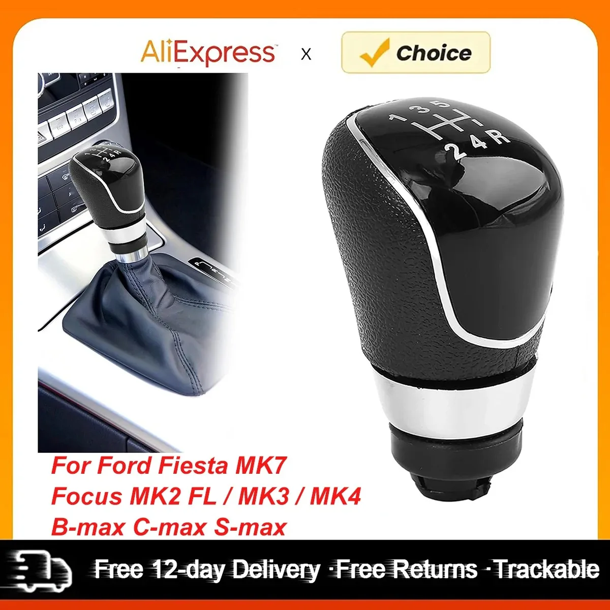 5-Speed-Gear-Shift-Knob-For-Ford-Fiesta-MK7-2008-2013-Focus-MK2-FL-2008 ...