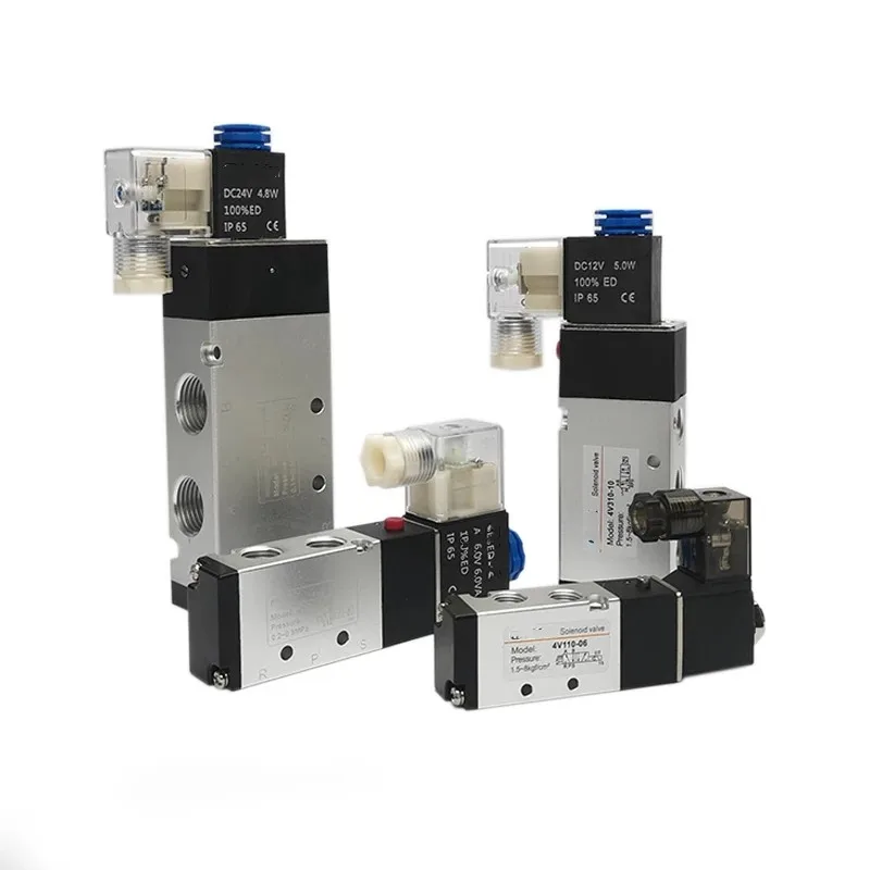 4V110 06 4V210 08 4V310 10 4V410 15 Electromagnetic 2 Position 5 Way Pneumatic Air Valves 1/4 ...