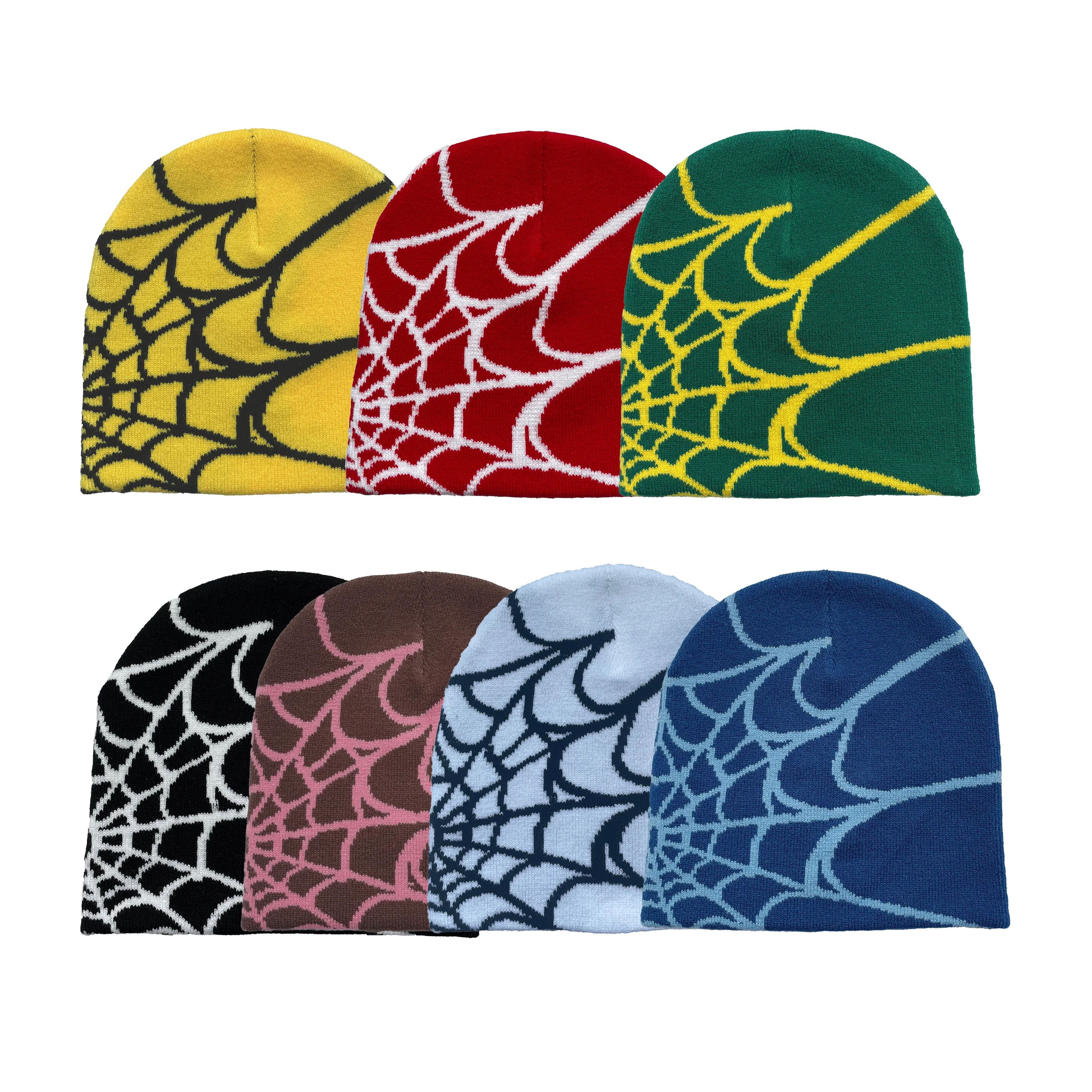 Unisex-Spider-Web-Printed-Knit-Hat-Warm-Outdoor-Pullover-Hat ...
