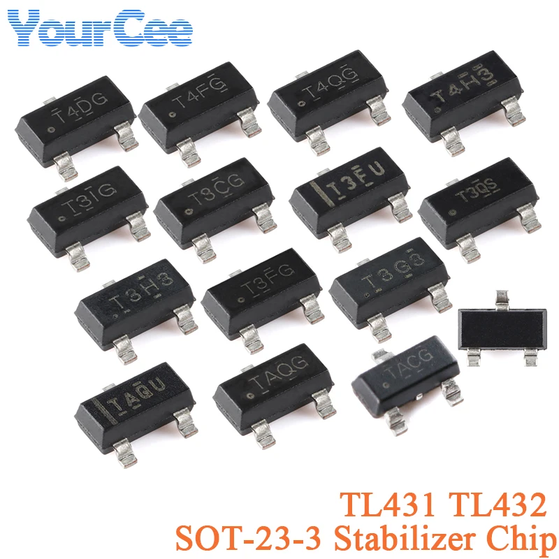 10pcs TL431ACDBZR SOT-23-3 TL431 TL432 TL431IDBZR Adjustable Precision ...