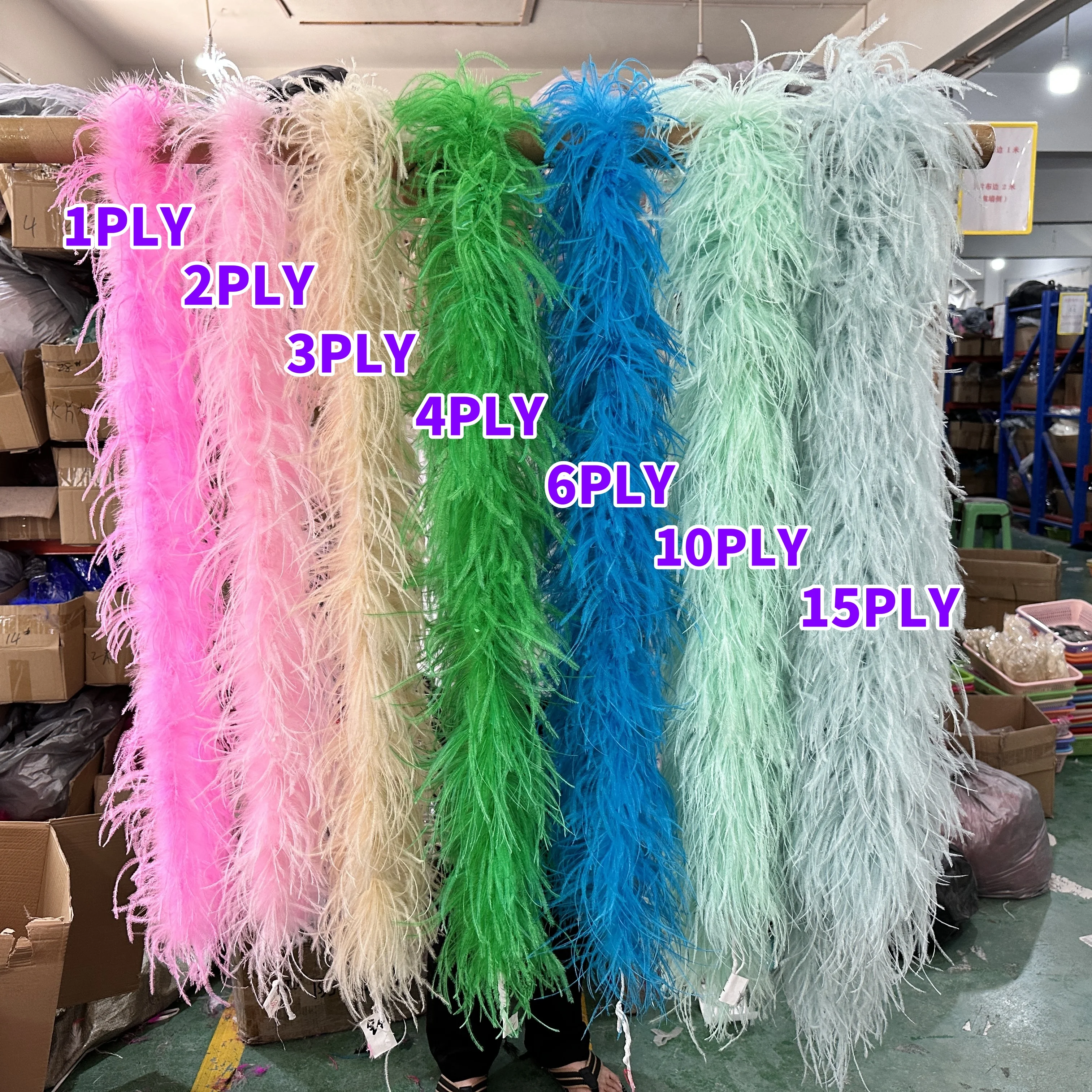2-3-4-6-10-Ply-Multicolor-Ostrich-Feathers-Boa-2Meters-Ostrich-Feather ...