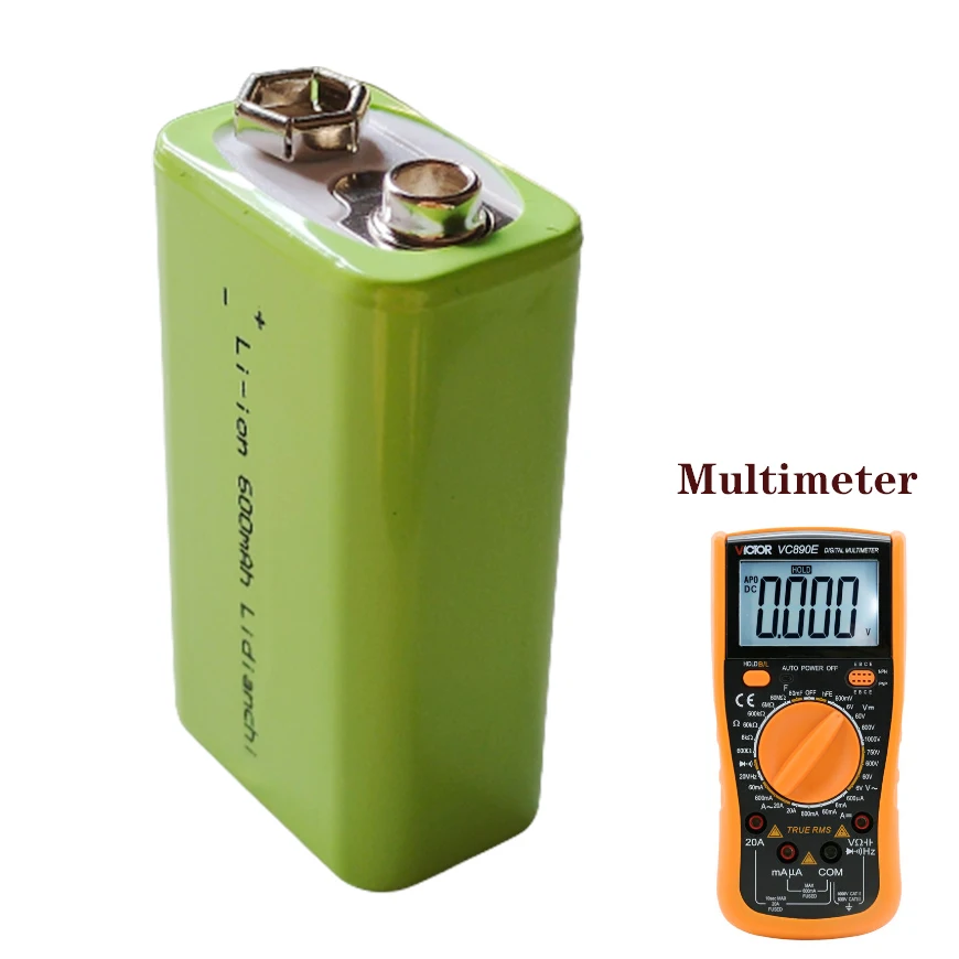 Doublepow-9-volt-battery-9V-Rechargeable-600mAh-For-Multimeter-Alarm ...