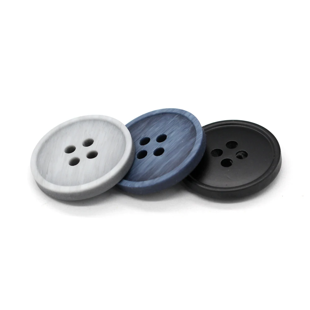 EQUBO 10Pcs 15/20mm Round Black Blue Grey Resin Buttons for Clothing ...
