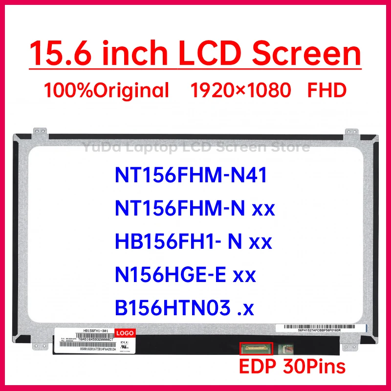 15-6-Inch-Laptop-LCD-Screen-NT156FHM-N41-HB156FH1-301-B156HTN03-8-03-6 ...