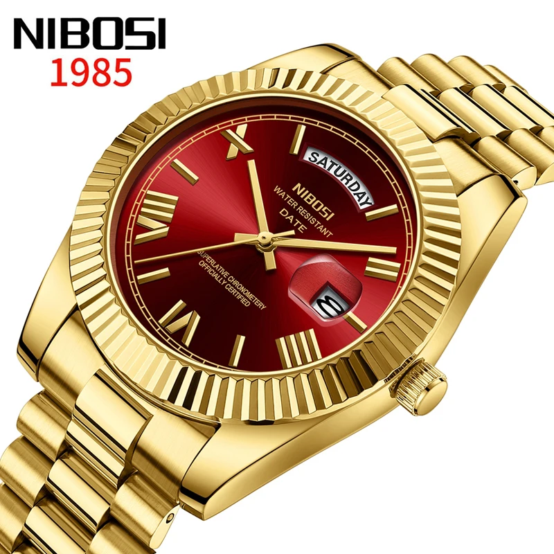NIBOSI-Brand-Luxury-Gold-Red-Quartz-Watch-for-Men-Stainless-Steel ...