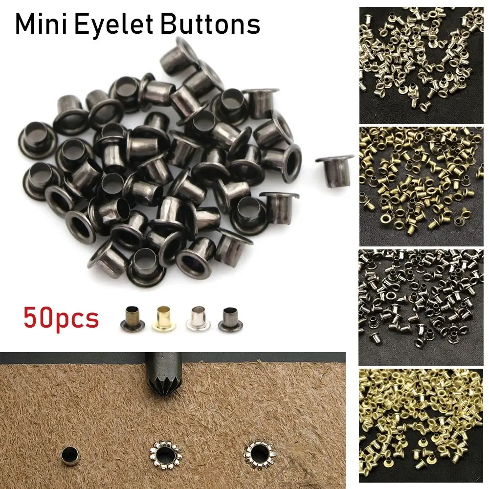 50Pcs Mini Eyelet Buttons Metal Buckle Snap Buttons DIY Doll Belt ...