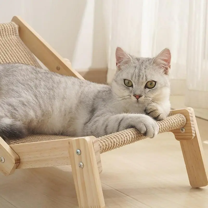 Cat-Rocking-Chair-Cat-Elevated-Bed-Adjustable-Pet-Lounger-Hammock-Chair ...