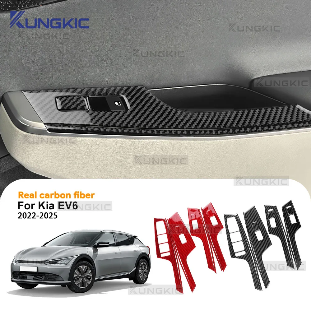Real Soft Carbon Fiber For KIA EV6 GT EV 2022 2023 2024 2025 2026 LHD ...