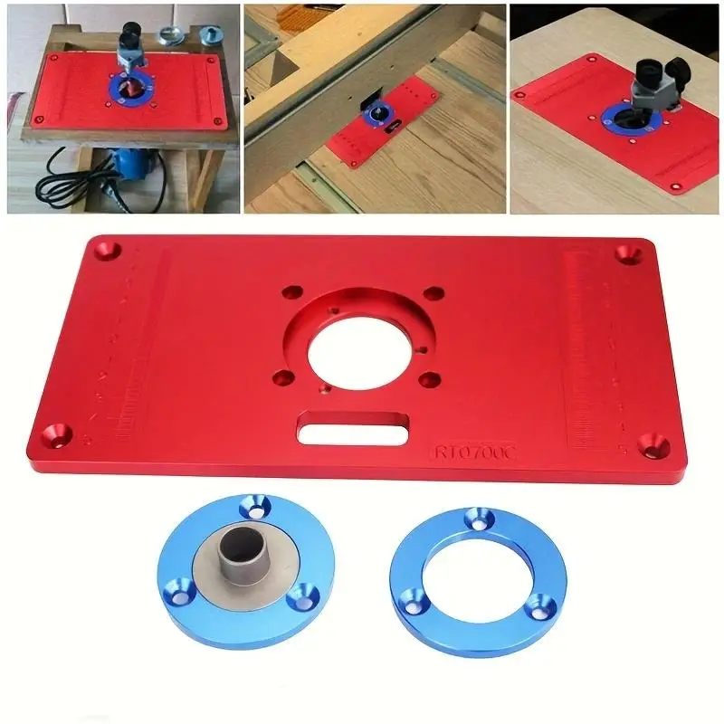 1 Set Aluminum Router Table Insert Plate High Quality w/ 2 Router ...
