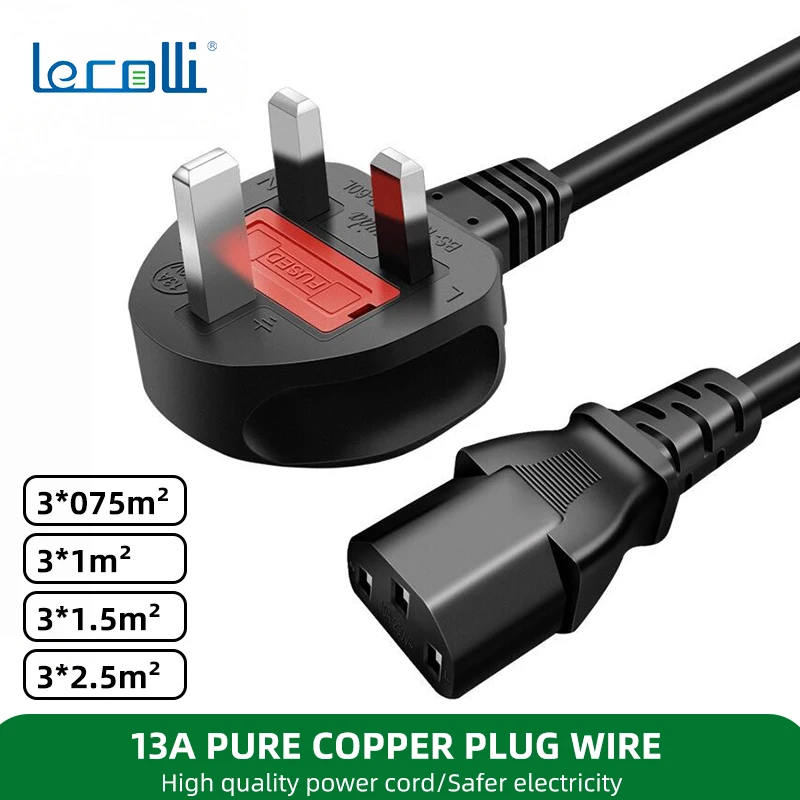 13a-Certified-British-Standard-Power-Cord-Extension-Cord-Plug-Wire-Pure ...