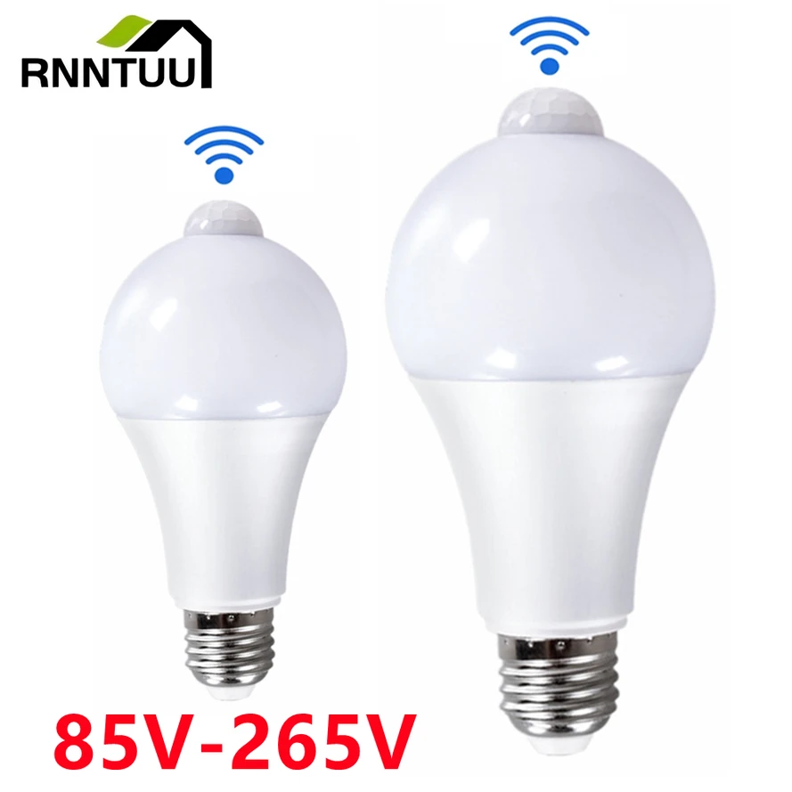 9w 12w 15w 18w Led Motion Sensor Light E27 Universal Safety Night Light ...