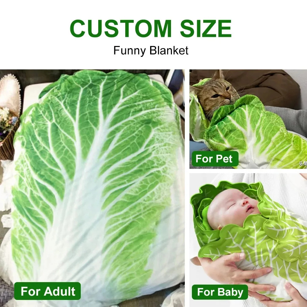 Simulation-Cabbage-Flannel-Soft-Blanket-Sleeping-Swaddle-Wrap-flannel ...