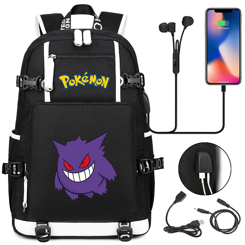 Pokemon Adventure School Backpack Schoolbag - Gengar - KawaiiMerch.com