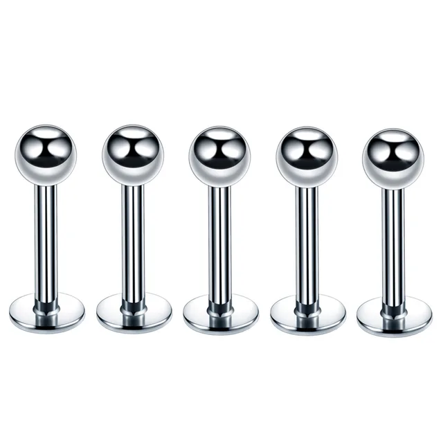 10PC Titanium Spike Ball Labret Stud Nose Lip Helix Bar Stud Taper ...