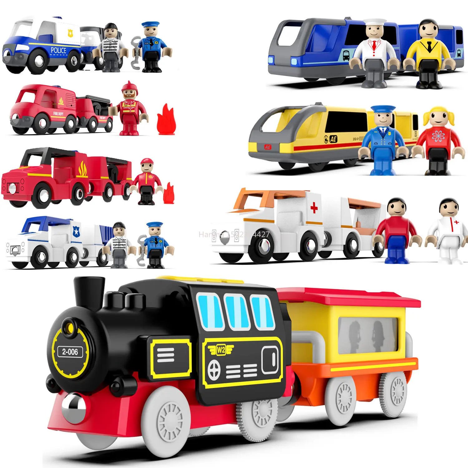 New-Style-Chase-Electric-Train-Set-Locomotive-Magnetic-Car-Diecast-Slot ...