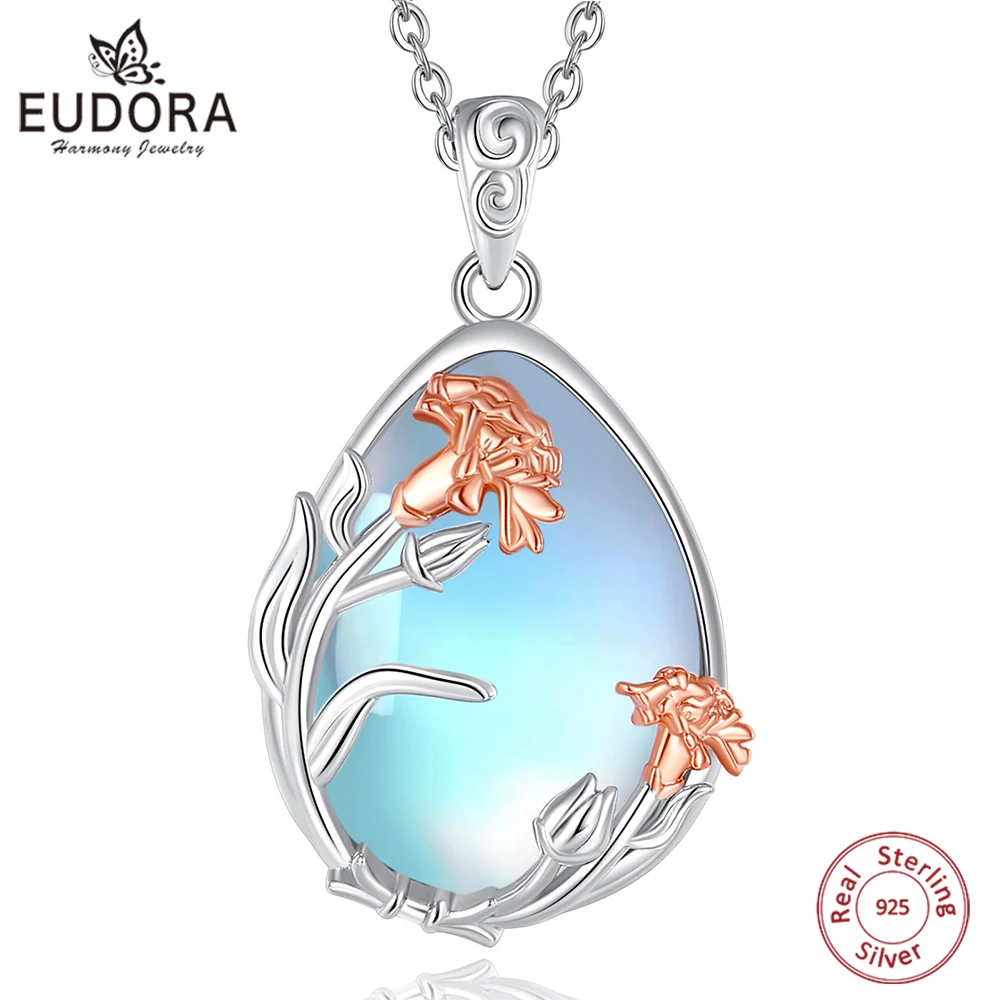 Eudora-Original-925-Sterling-Silver-Flower-Necklace-for-Women-Man ...