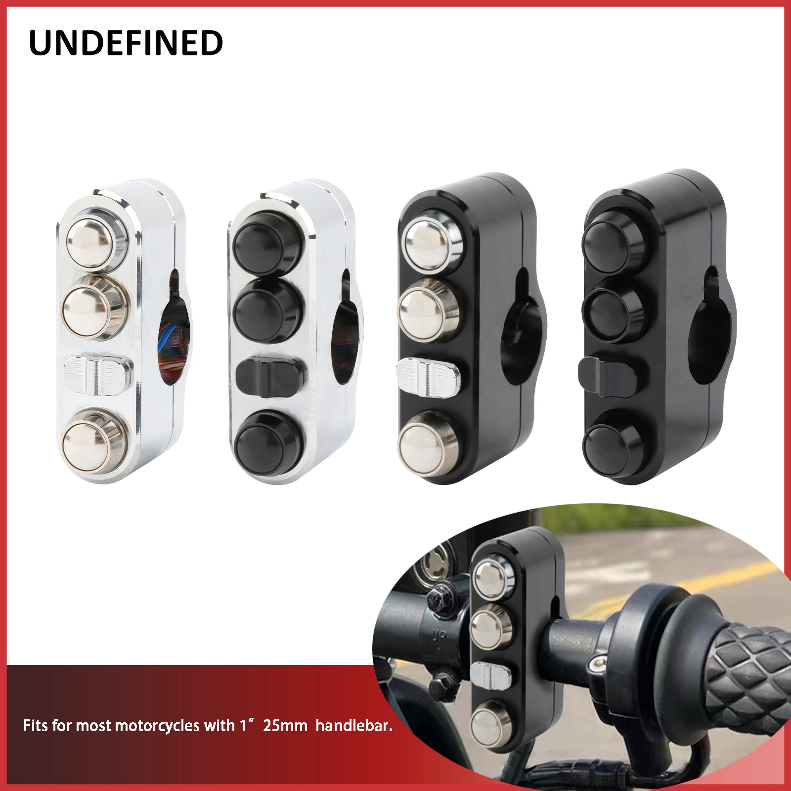 1'' 25mm Handle Bar Control Switch Motorcycle Turn Signal Light ...