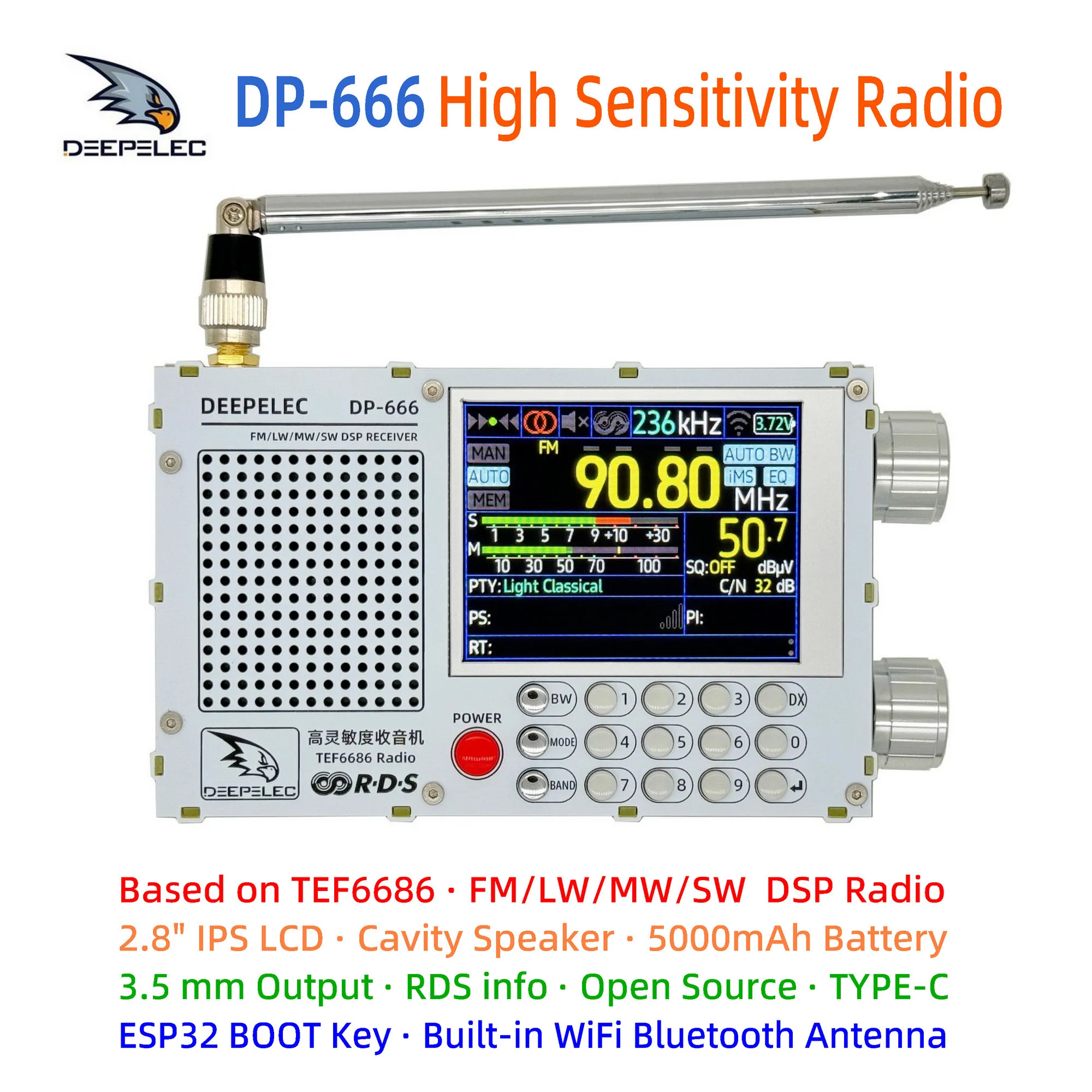DP-666-Tef6686-Radio-Hoge-Gevoeligheid-Volledige-Band-Fm-Am-Lw-Mw-Sw ...