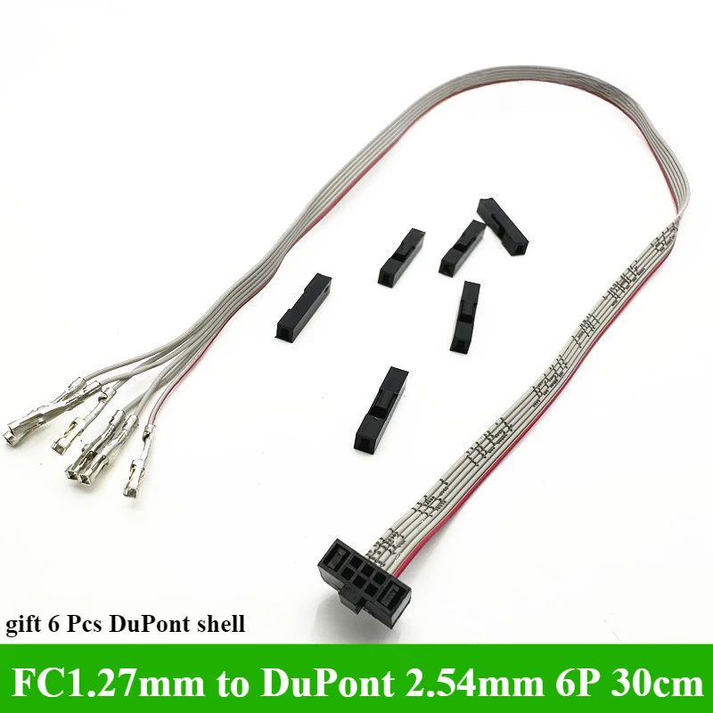 1/3/5/10Pcs Gray Flat Cable FC 1.27mm to 2.54mm DuPont Female head ...