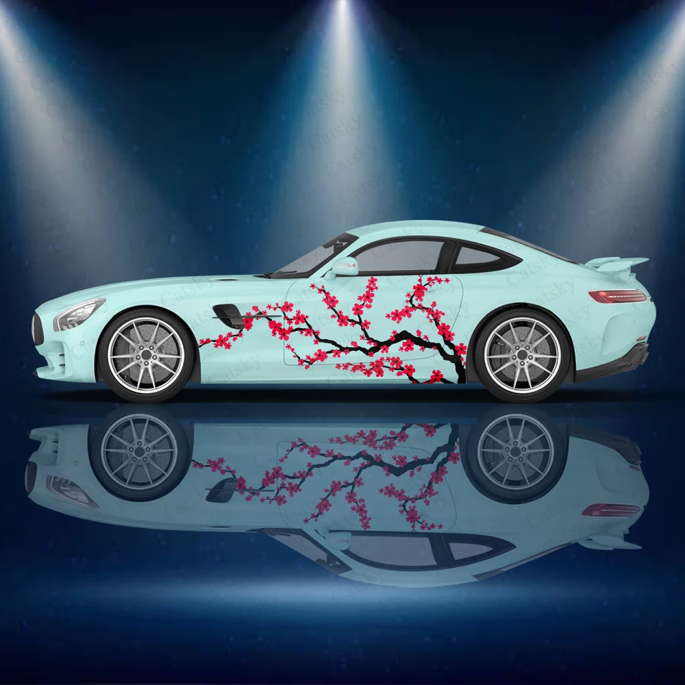 Plum-Blossom-Red-Flower-Cherry-Blossom-Car-Decal-Vinyl-Side-Door ...