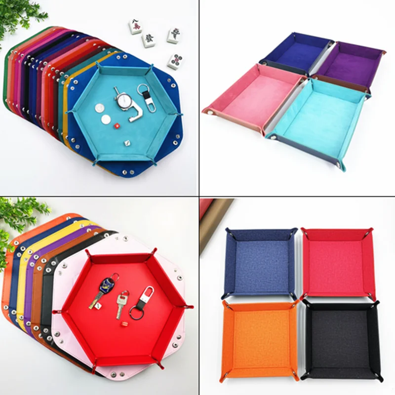 Rolling-Folding-Square-Hexagon-Dice-Game-Storage-Tray-Holder-Double ...
