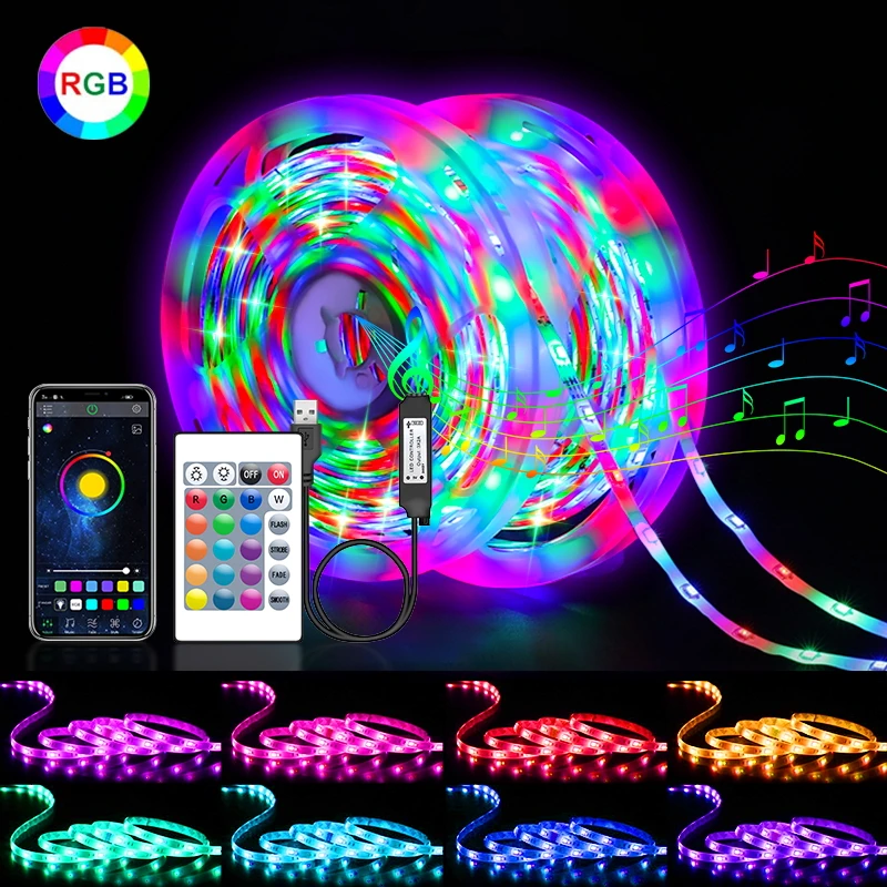 USB-Wifi-APP-Control-5050-LED-Strip-Light-RGB-Flexible-Lamp-Tape-Diode ...