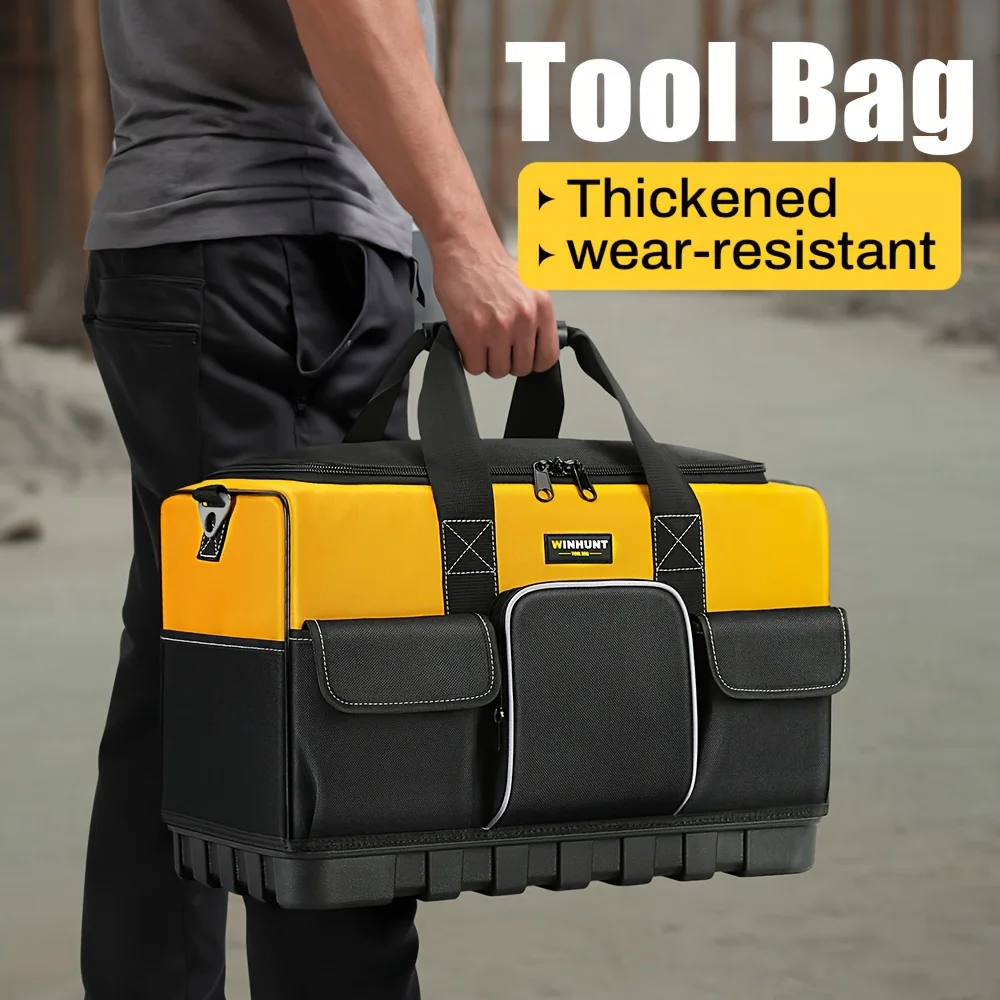Tool Bag, Large Heavy Duty with Wide Mouth and Strong Molded Base tool ...