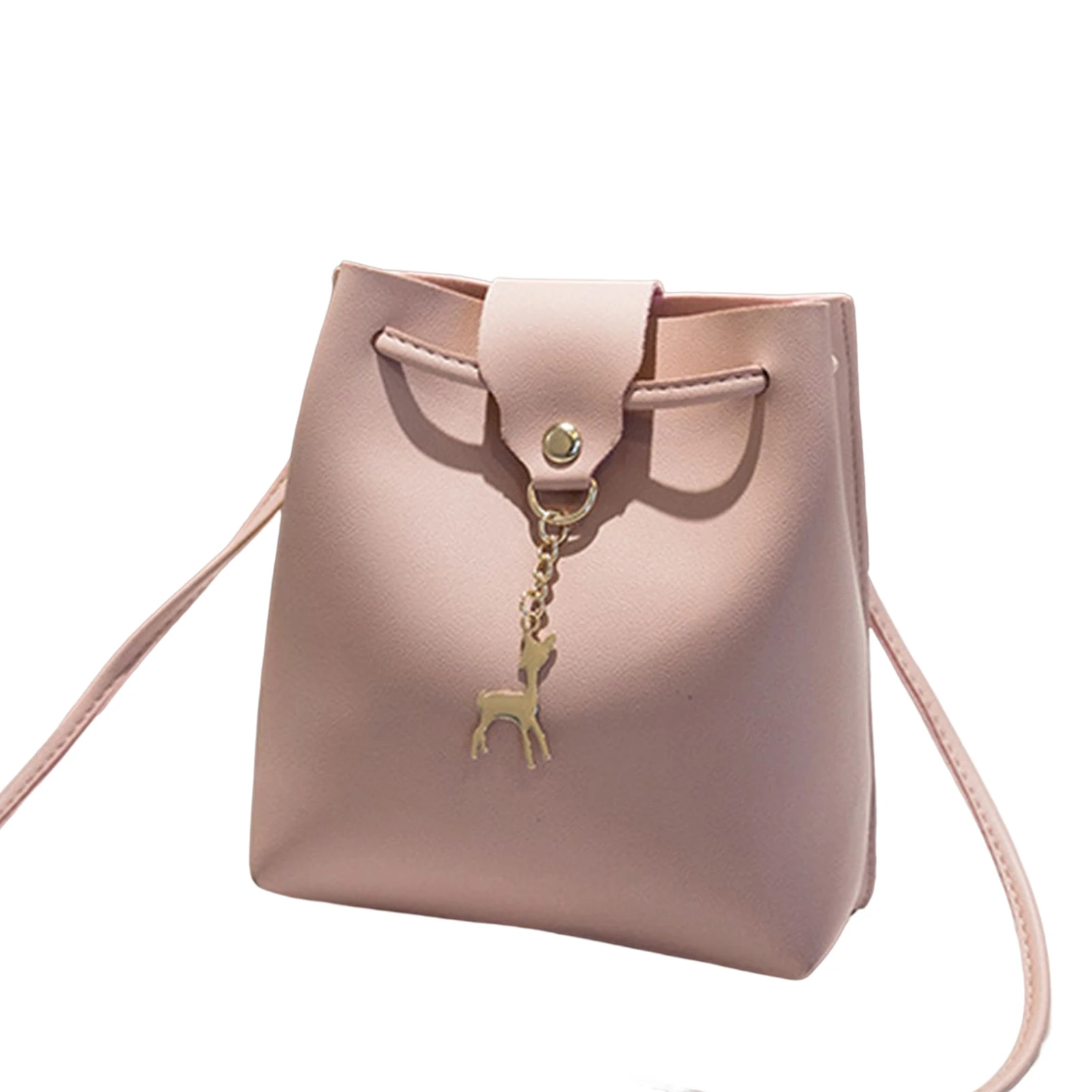 Female-Bucket-Crossbody-Bag-Solid-Color-Bag-with-Magnetic-Buckle-for ...