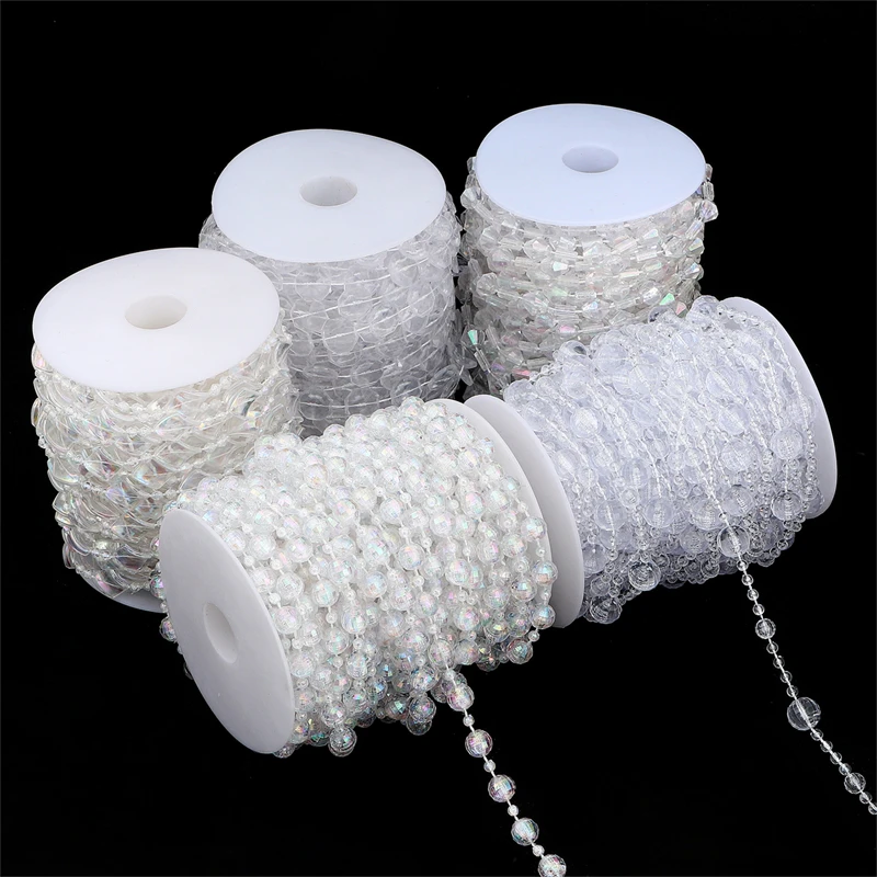 Acrylic-Imitation-Pearl-Fishing-Line-Beads-Wedding-Plastic-Bead-Chain ...