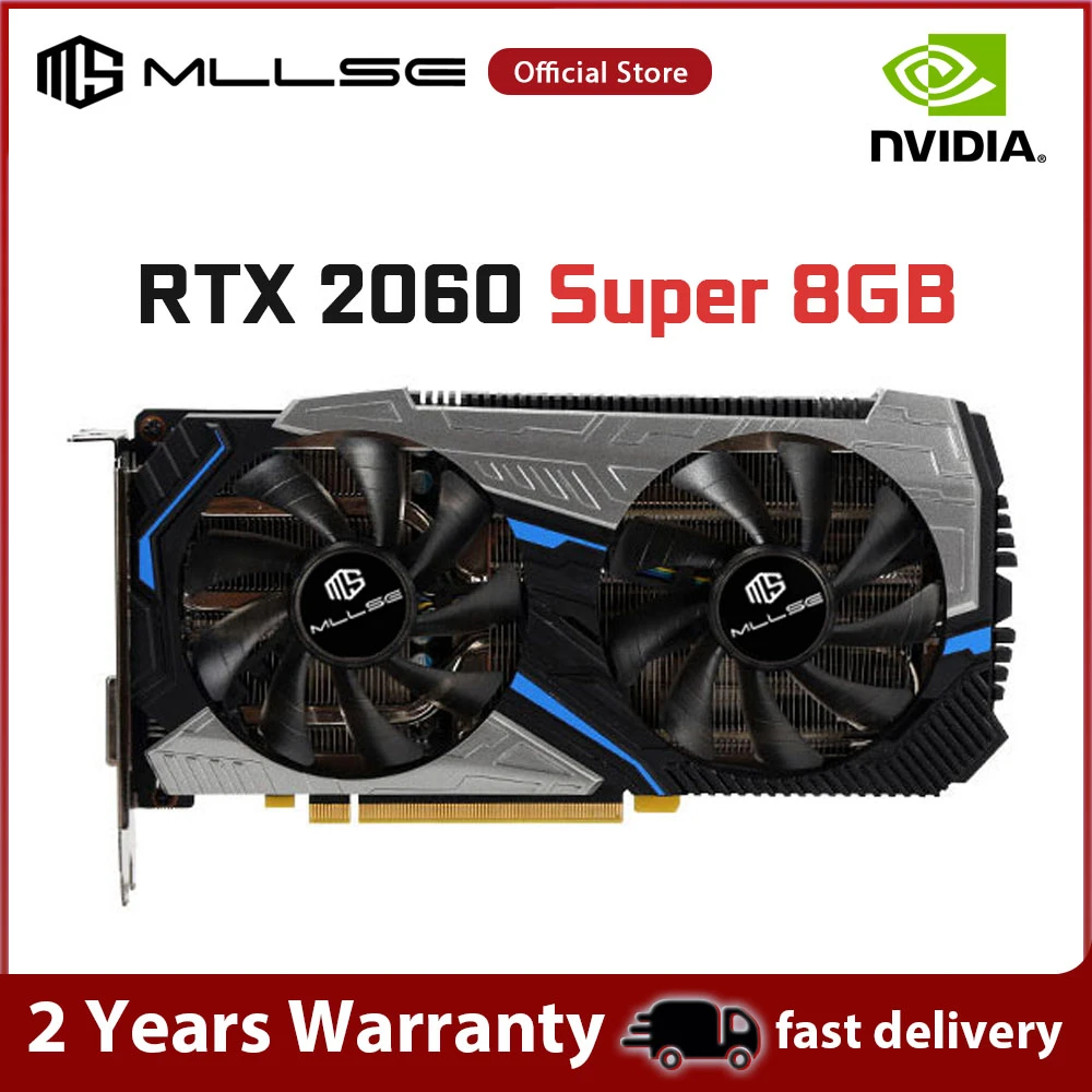 Mllse rtx 2060 super 8gb placa gráfica gddr6 256bit gpu pci express 3.0x16 1470mhz rtx 2060 ...