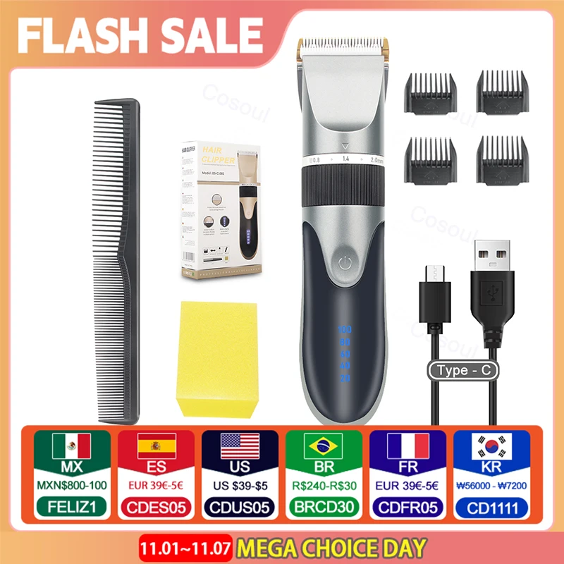 Hair-Clipper-Electric-Barber-Hair-Trimmers-For-Men-Adults-Kids-Cordless ...