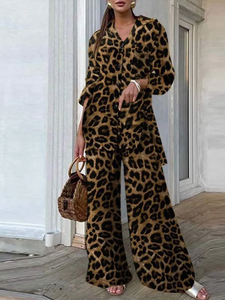 Chic-Leopard-Print-Pants-Set-Women-2024-Spring-Loose-Button-Long-Sleeve ...