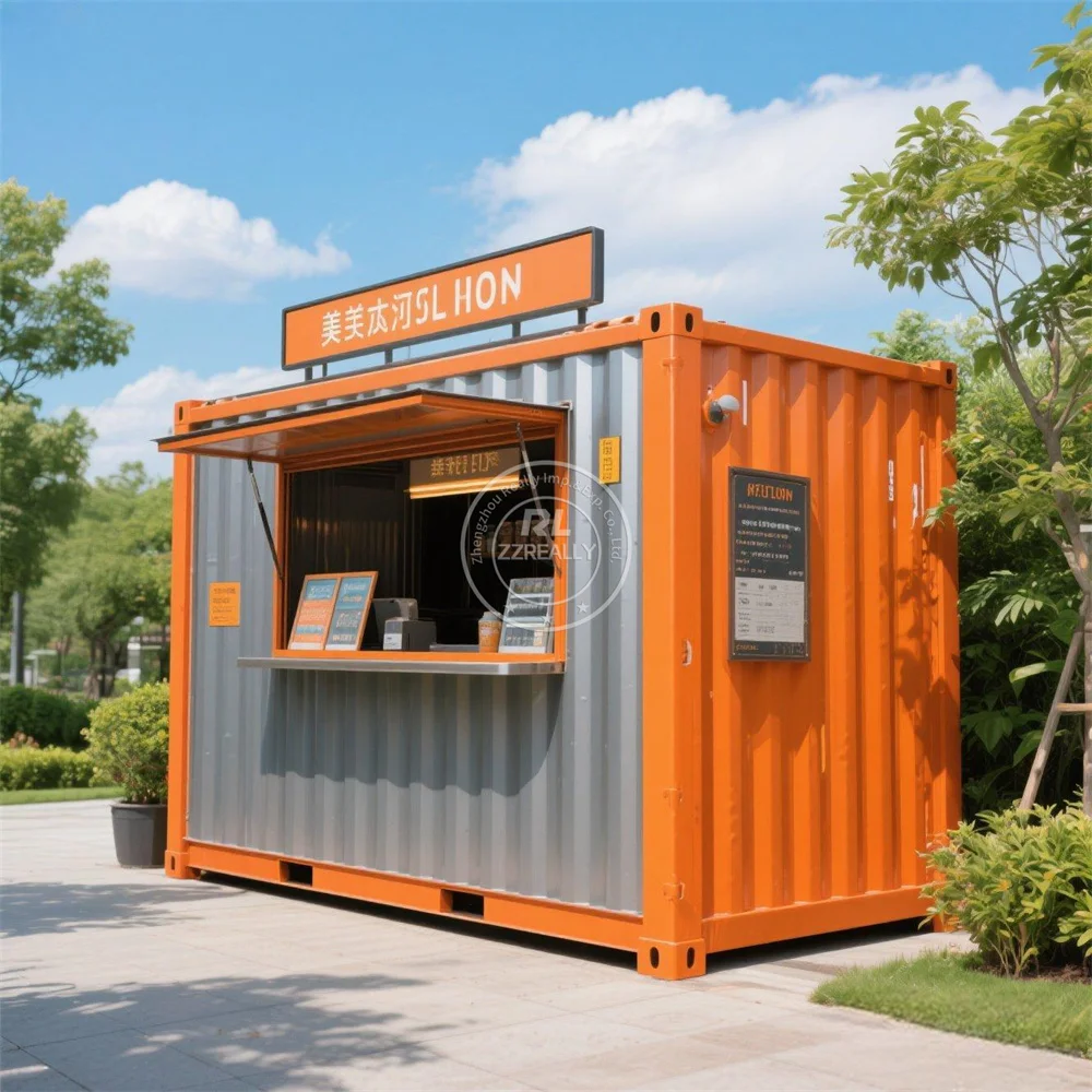 Square 20ft Mobile Container Shop Buildings Restaurant Designer Fast ...