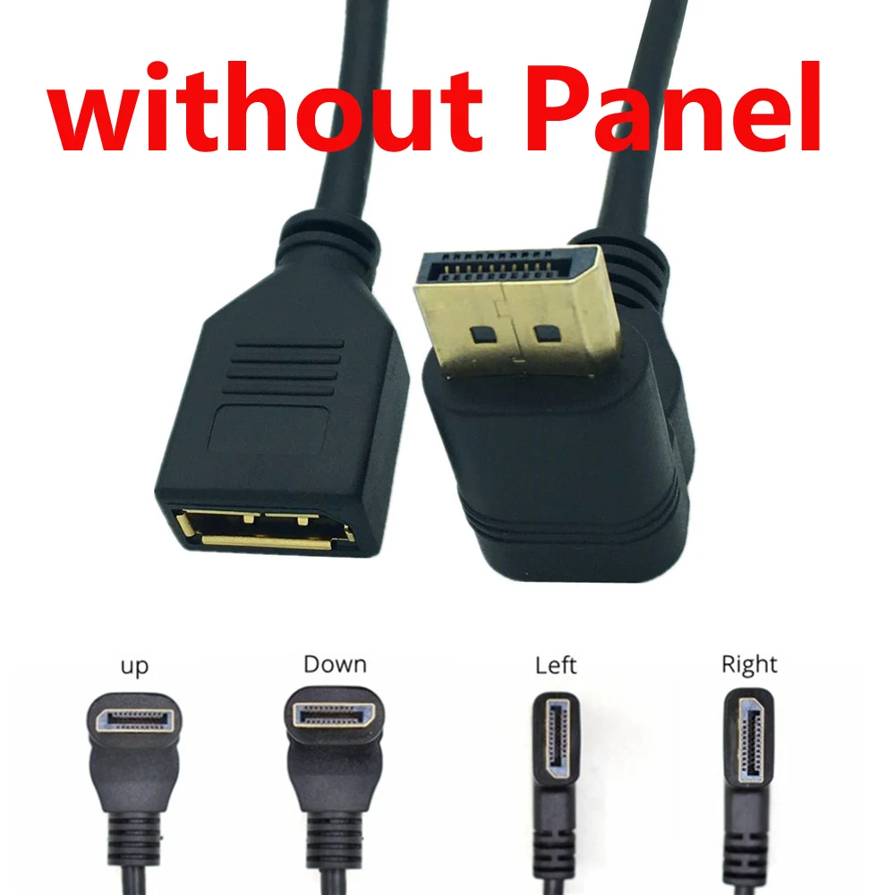 90 Degree Angle Elbow DisplayPort Panel Mount Extension Cable Adapter ...