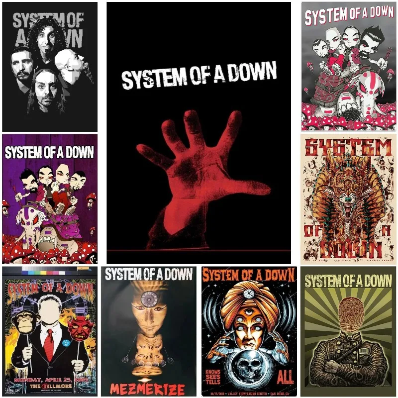 Heavy-Metal-Band-System-of-A-Down-Posters-Music-Album-Canvas-Painting ...