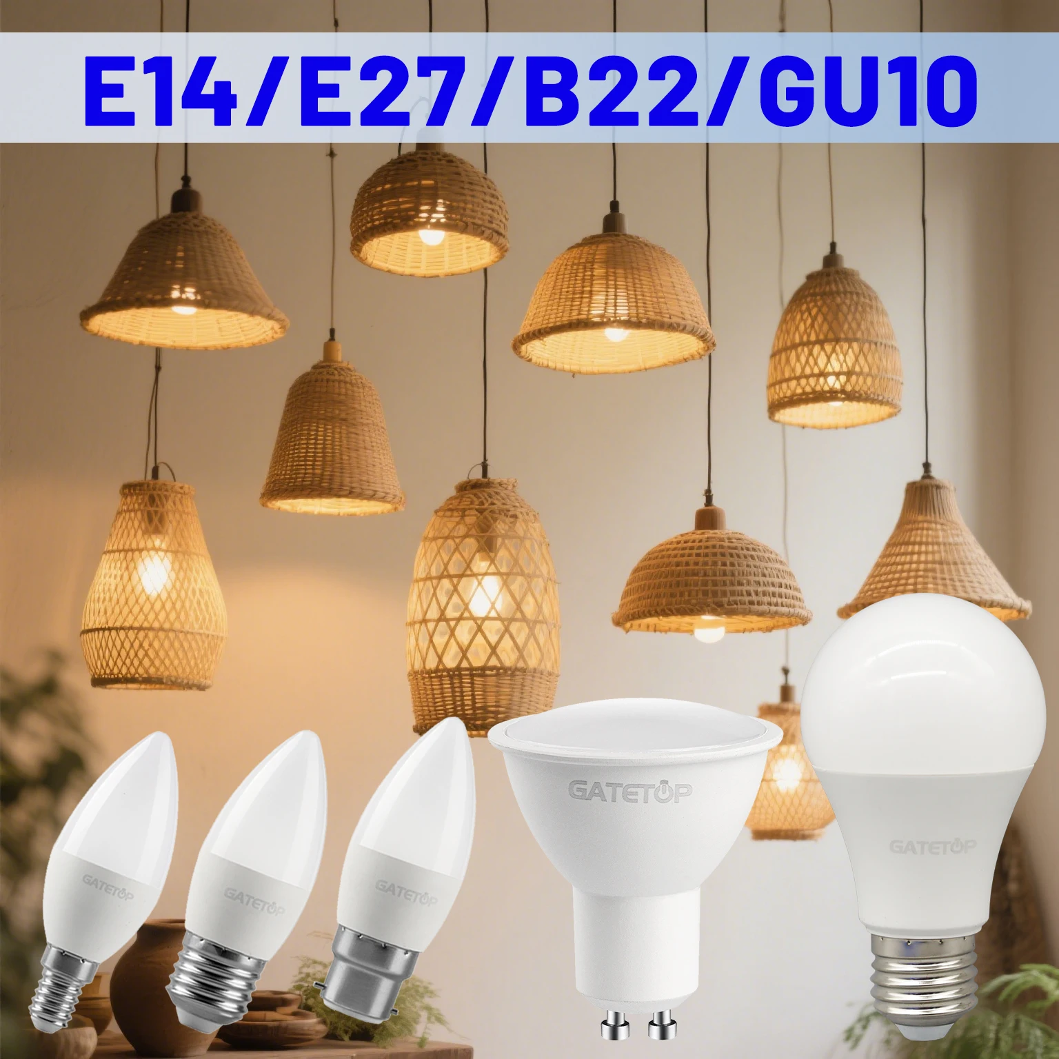 10-50pcs E14 E27 GU10 LED dimming bulb candle lamp Spot light 220V 5W ...