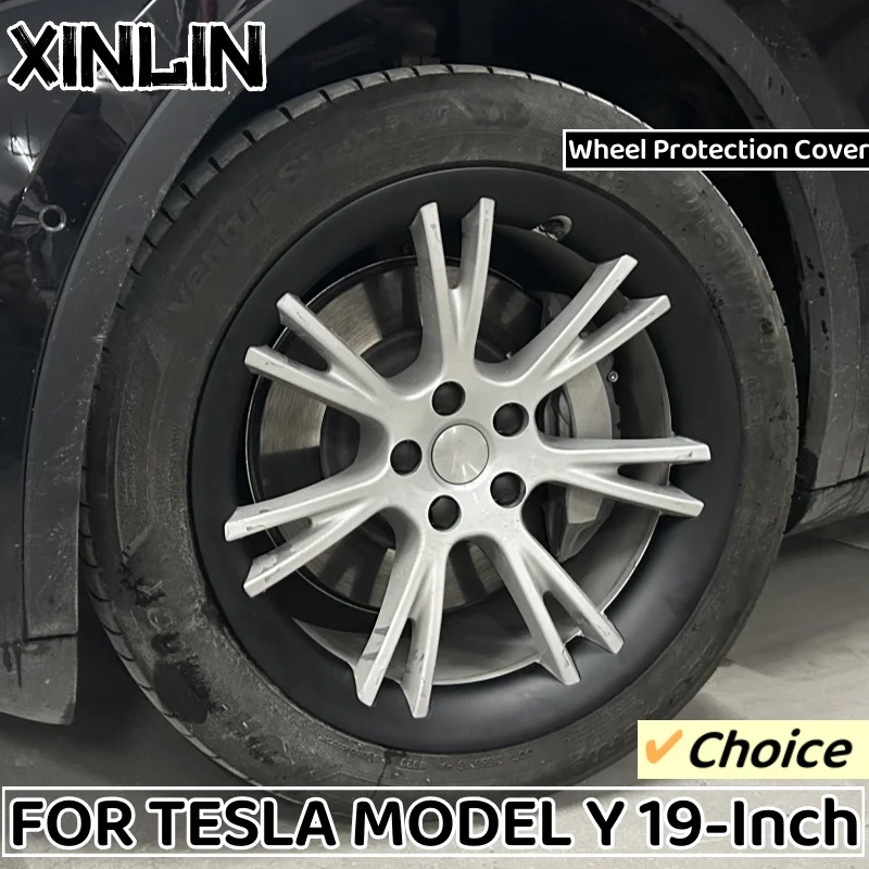 4PCS 19 inch Wheel Hub Protection Cover For Tesla Model Y 2020-2024 Rwd ...