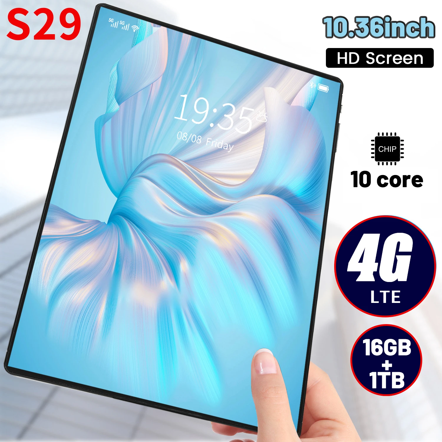 2023 Global Versie Nieuwe S29 10.36Inch Tablet Android 16Gb + 1Tb Rom Netwerk 16MP + 32MP ...