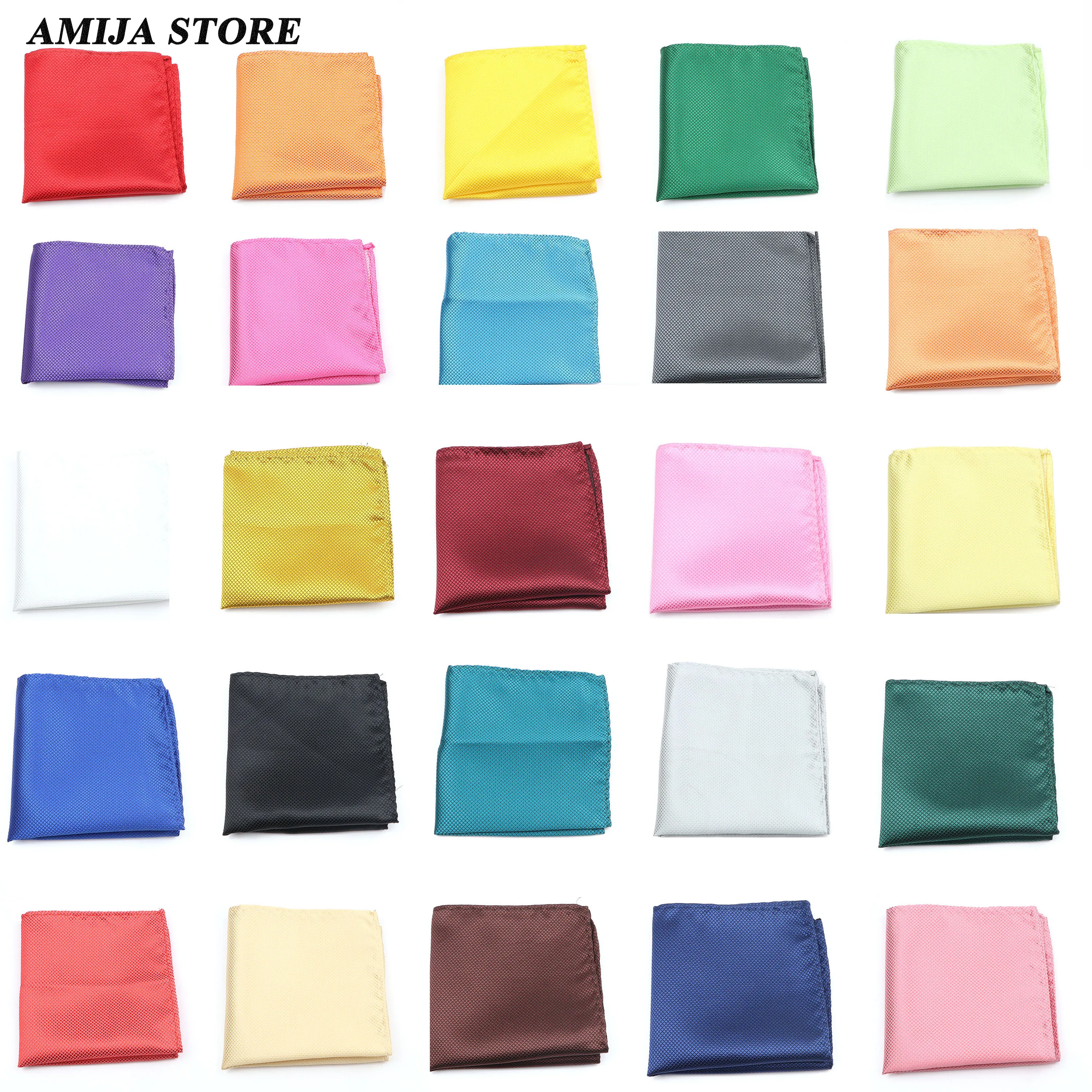 Satin Solid Color Handkerchief Man Dark Blue Red Plaid Wedding ...