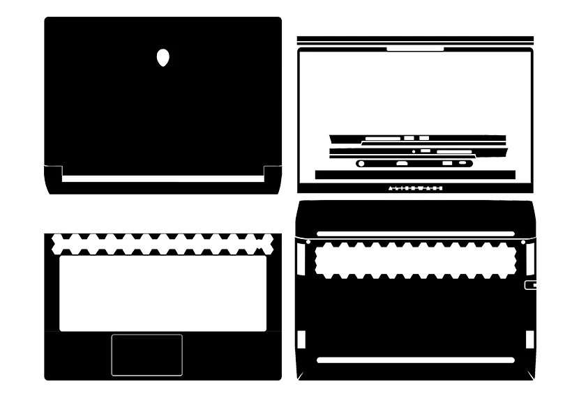 Laptop Carbon Fiber Vinyl Skin Sticker Cover For 2021 Release Alienware ...