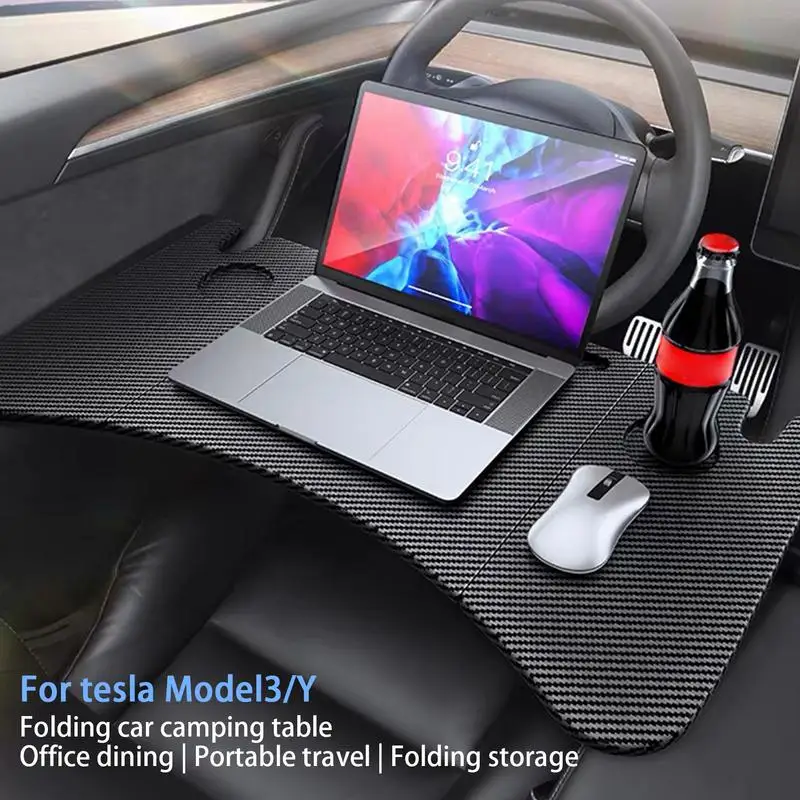 Food-Tray-Table-For-Tesla-Model-3-Model-Y-Folding-Car-Steering-Wheel ...