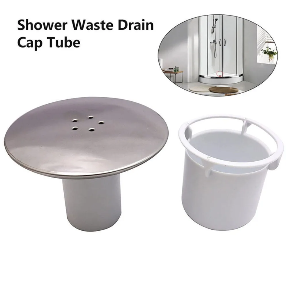 Shower-Waste-Drain-Cap-Tube-115mm-Shower-Plughole-Cover-Bathroom ...