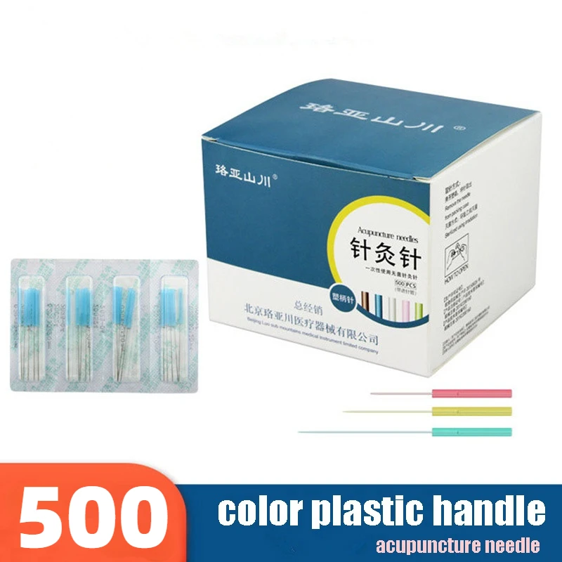 500Pcs-Box-minisize-Plastic-Handle-Sterile-Acupuncture-Needles-Beauty ...