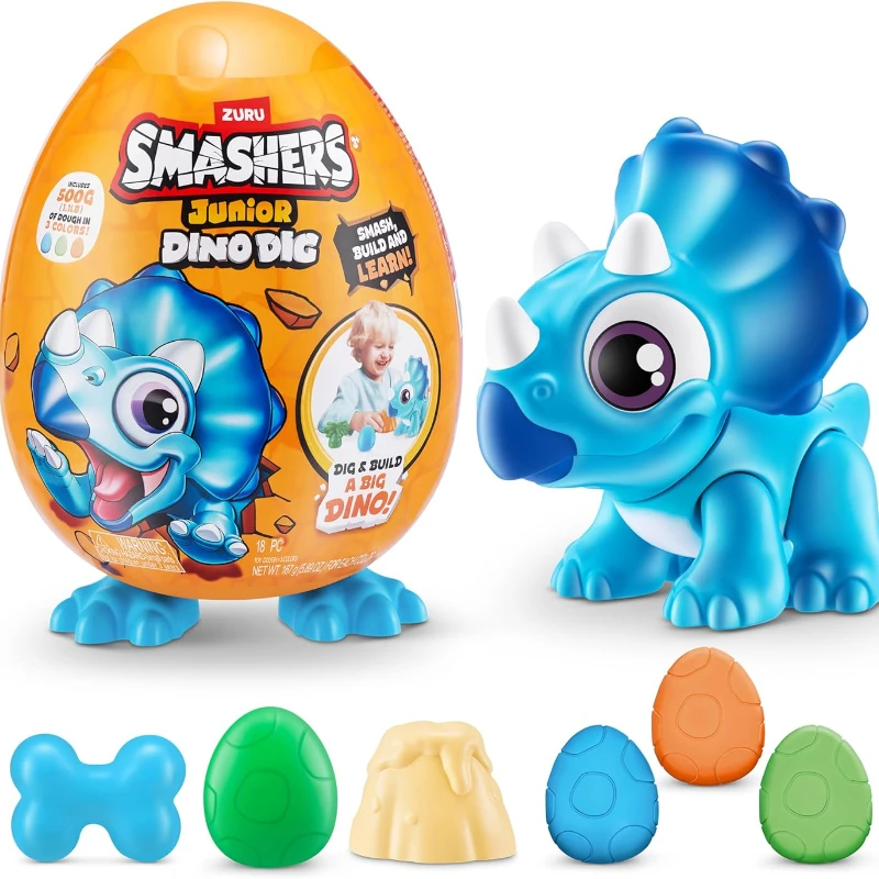ZURU-Smashers-Junior-Dino-Dig-Small-Egg-Raptor-18-Surprises-Compounds ...