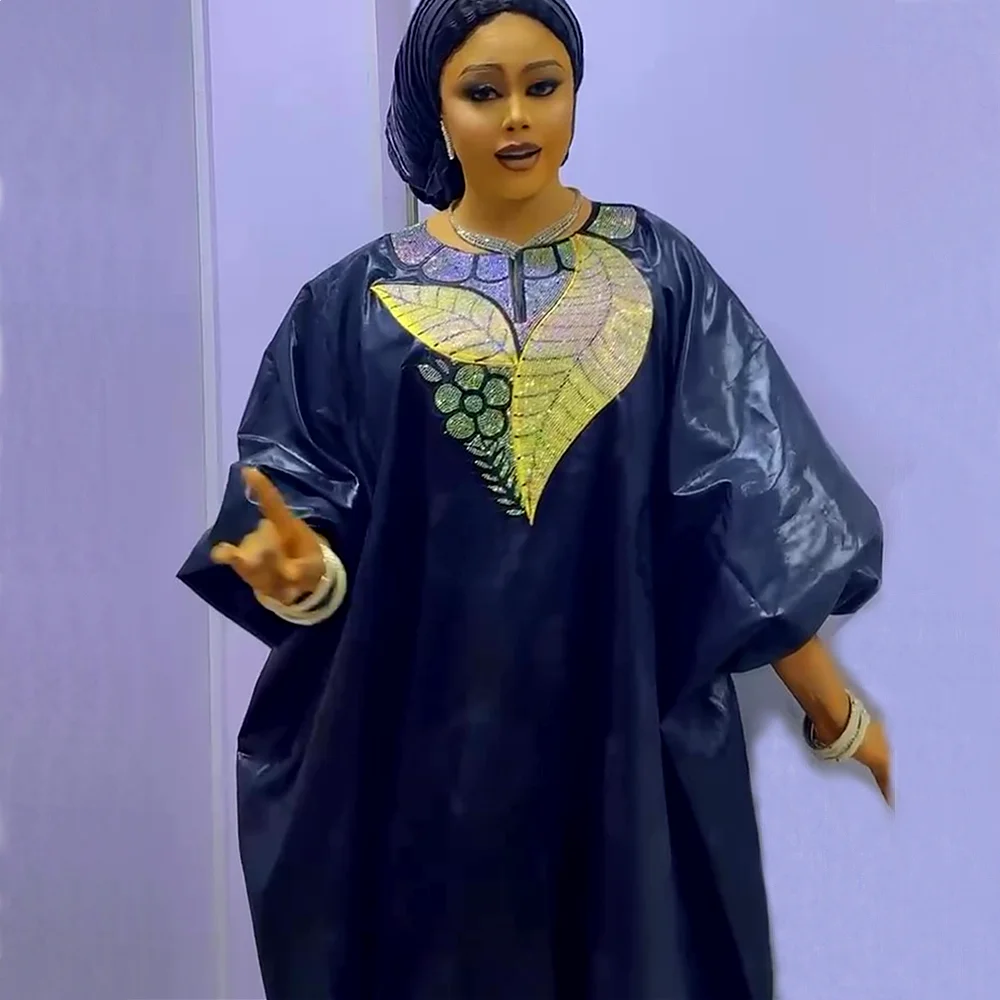 African-Dresses-for-Women-Dashiki-Traditional-Embroidery-Bazin-Gown ...