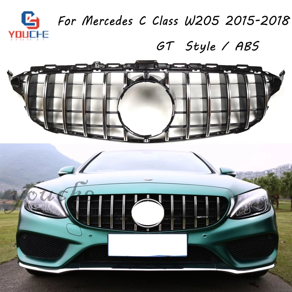 W205-GT-Front-Bumper-Grill-Mesh-For-Mercedes-W205-AMG-C-Class-C205-A205 ...