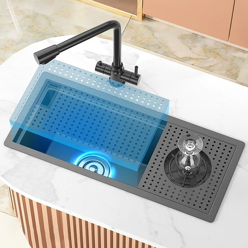 Bar-Sink-Stainless-Steel-Hidden-Kitchen-Sink-Cup-Washer-Small-Single ...