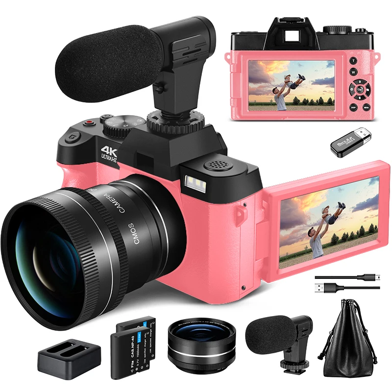 G-Anica-Macro-Lens-4K-Pink-Digital-Camera-Flip-Screen-Selfie-Camera ...