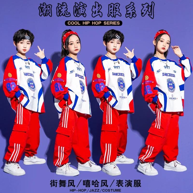 Kids-Hip-Hop-Clothing-Contrast-Joggers-Pant-Boys-Street-Dance-Outfits ...
